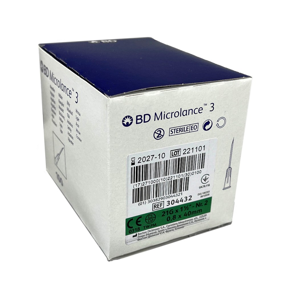 BD Microlance Hypodermic Needles 21g x 40mm Green (100pk) | LavaDent Online