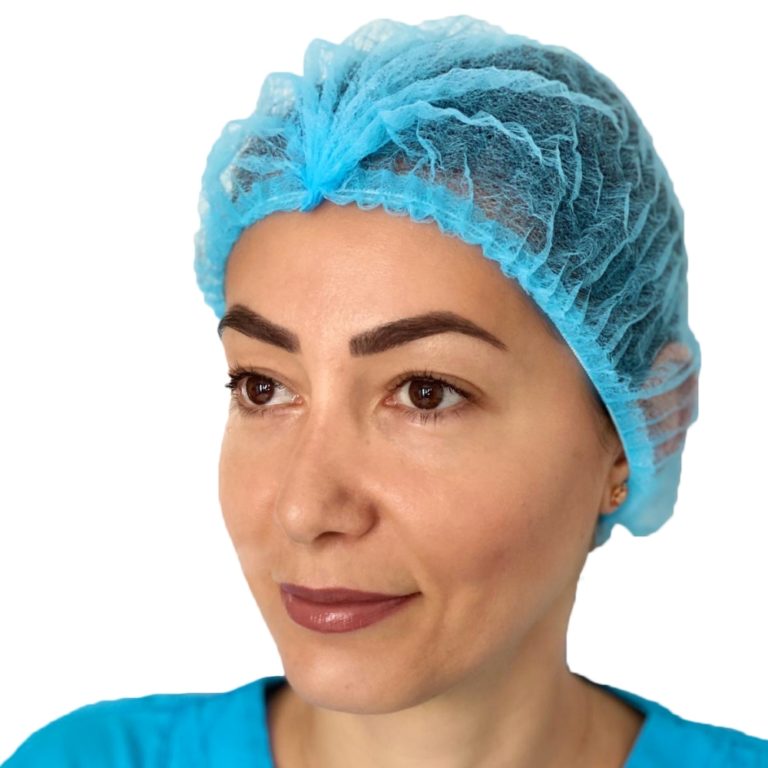 Disposable Pleated Mob Caps Blue (100pk) | LavaDent Online