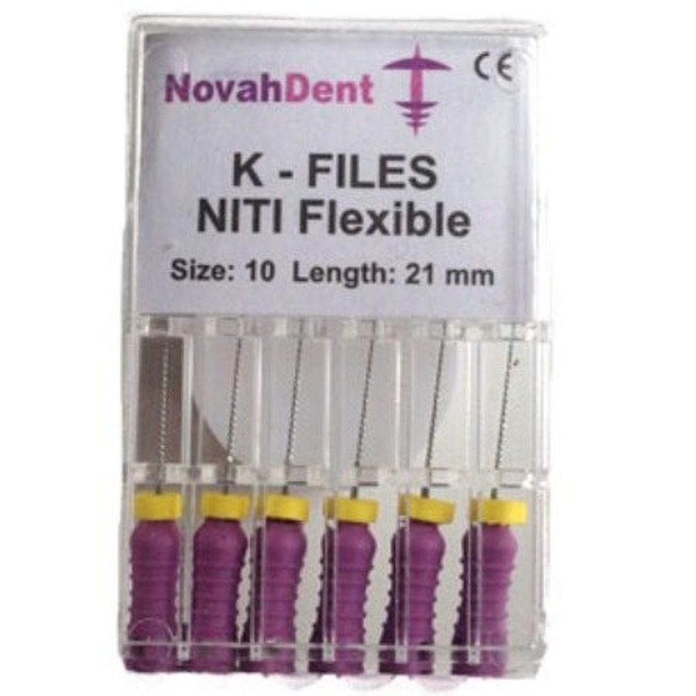 NovahDent K Files Size 10 Nickel Titanium 21mm Long (6pk) | LavaDent Online