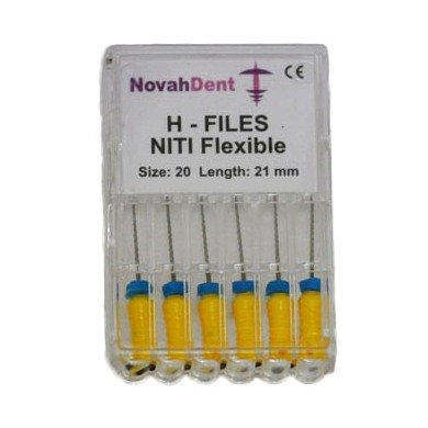 NovahDent H Files Size 20 Nickel Titanium 21mm Long (6pk) | LavaDent Online
