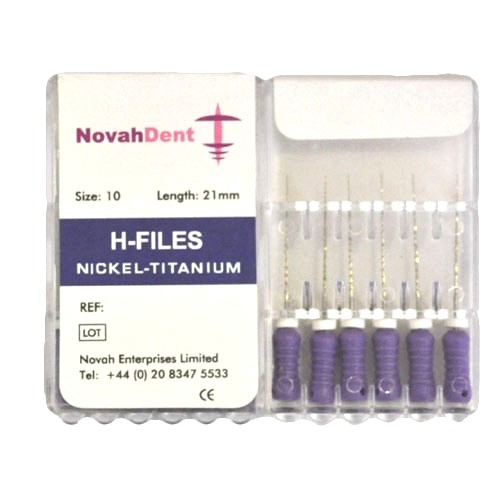 NovahDent H Files Size 10 Nickel Titanium 21mm Long (6pk) | LavaDent Online