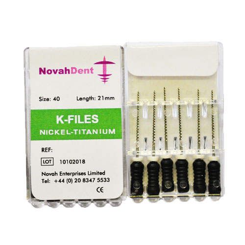 NovahDent K Files Size 40 Nickel Titanium 21mm Long (6pk) | LavaDent Online