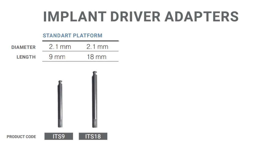 Implant Driver Adapter S – D 2.1mm L 9mm (ITS9) | LavaDent Online