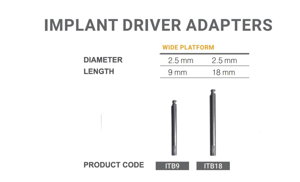 Implant Driver Adapter W – D 2.5mm L 18mm (ITB18) | LavaDent Online