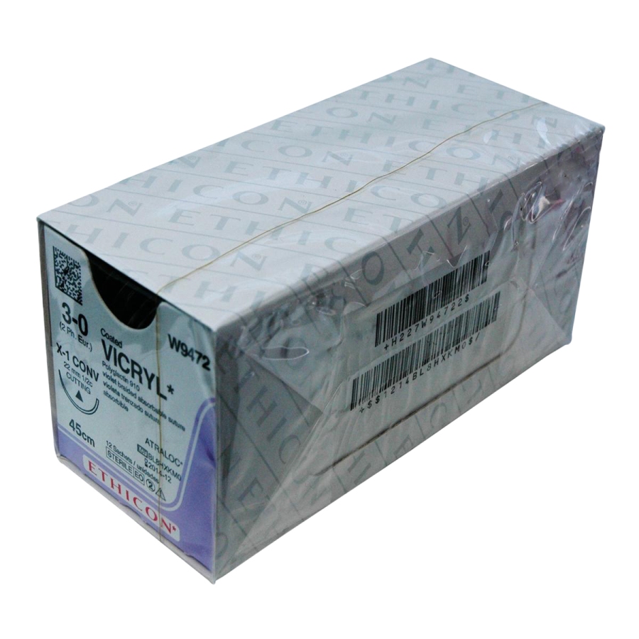 Ethicon Vicryl Suture USP 3/0 With 22mm Needle (12pk) | LavaDent Online
