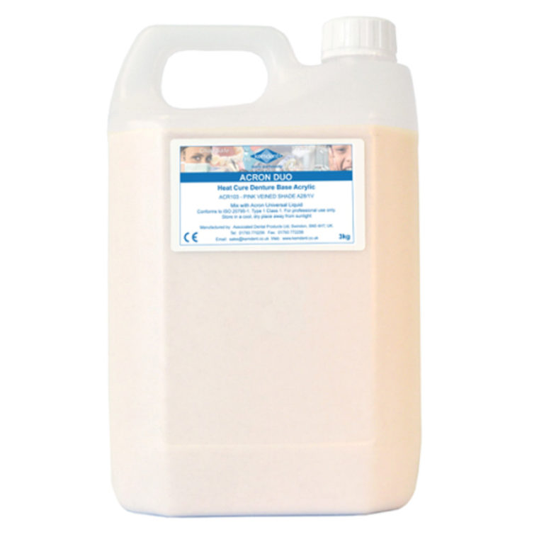 Kemdent Acron Duo Heat Cure Denture Base Acrylic Powder Pink Veined ...