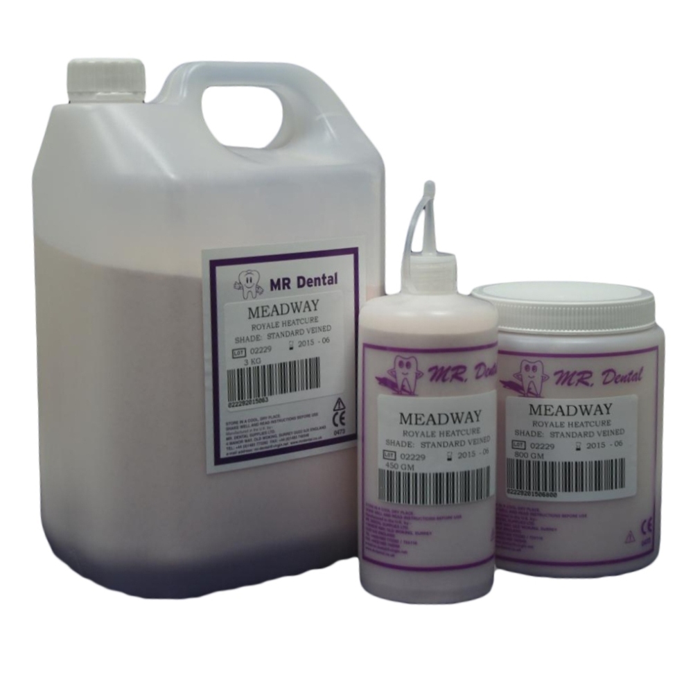 Meadway Royale Heat Cure Acrylic Powder Standard Veined (450g ...