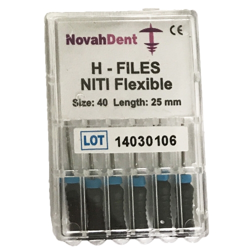 NovahDent H Files Size 40 Nickel Titanium 25mm Long (6pk) | LavaDent Online