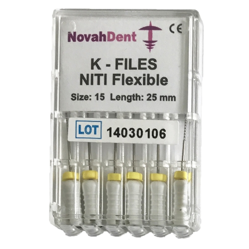 NovahDent K Files Size 15 Nickel Titanium 25mm Long (6pk) | LavaDent Online