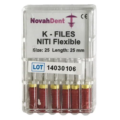 NovahDent K Files Size 25 Nickel Titanium 25mm Long (6pk) | LavaDent Online