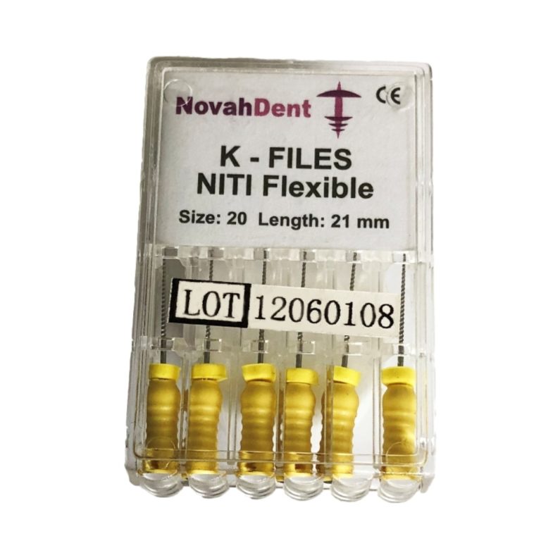 NovahDent K Files Size 20 Nickel Titanium 21mm Long (6pk) | LavaDent Online