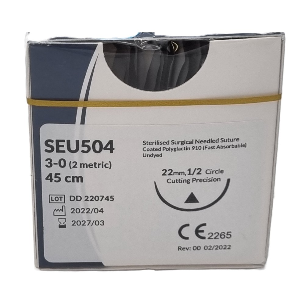 Unodent PGLA Fast Absorbable Surgical Suture Gauge: 3/0, Length: 45cm ...